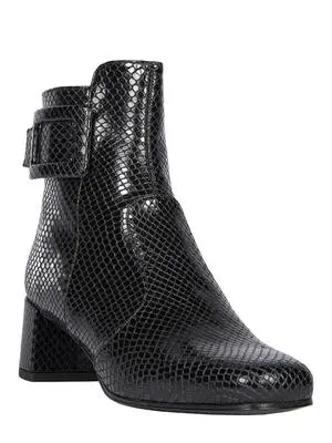 ROGER VIVIER Tres Vivier 45mm Snakeskin-embossed Leather Ankle Boots - Nero