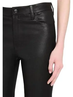 FRAME Leather Flared Pants - Black