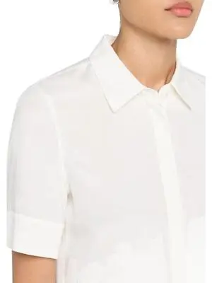 Lafayette 148 New York Scottie Button-down Cotton Blouse - Cloud