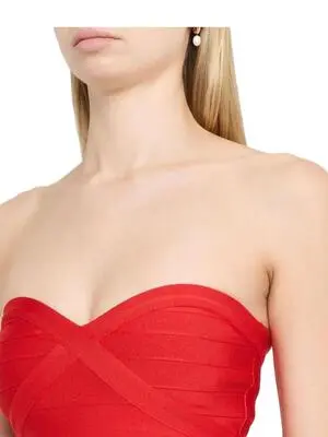 Retrofete Drussie Bandage Knit Midi Dress - Geranium