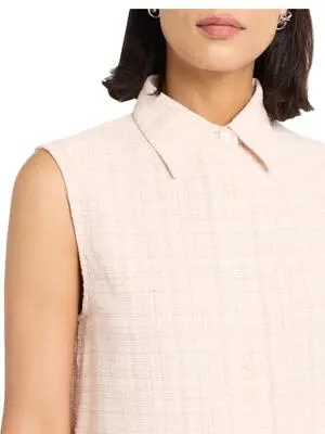 Officine Générale Isy Textured Sleeveless Shirt - Pink Paste