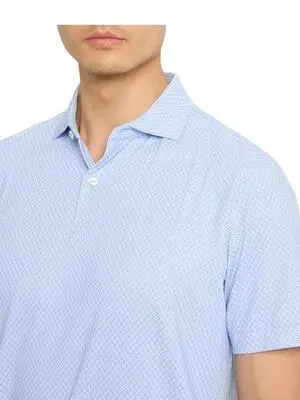 Peter Millar Men & Apos;s Crown Crafted Mayfield Performance Jersey Polo Shirt Iris Mist