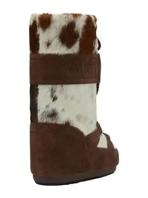 MOON BOOT Icon Archive 1985 Animal-print Calf Hair &amp; Suede Boots