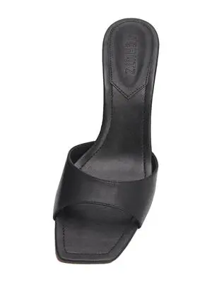 Schutz 75mm Leena Leather Bamboo-heel Mules - Black