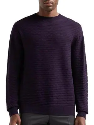 Giorgio Armani Geometric Textured Virgin Wool Crewneck Sweater - Must