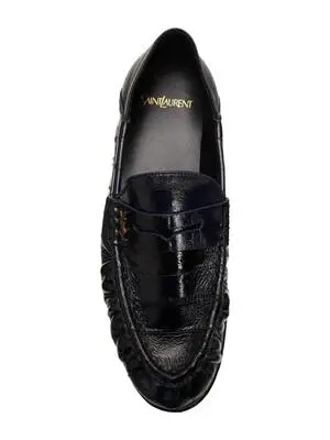 Saint Laurent Le Eel Leather Penny Loafers - Navy