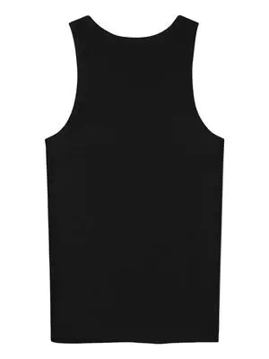 Versace Logo Rib-knit Cotton Tank - Black