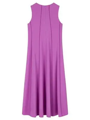 Emporio Armani Sleeveless Midi Dress In Techno Cady - Raspberry