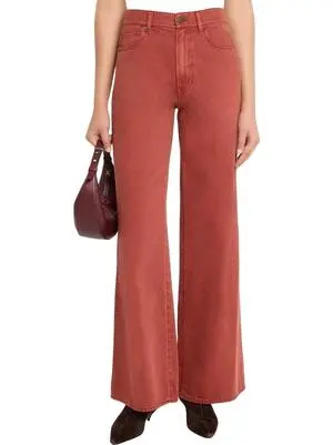 Veronica Beard Kasey Mid-rise Wide-leg Jeans - Rust