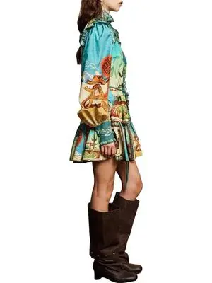ALEMAIS Ace Patchwork Mini Shirtdress - Multi