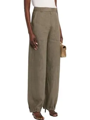 JBQ Bennett Linen Pants - Moss