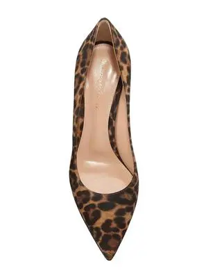 GIANVITO ROSSI 85mm Suede Pointed-toe Pumps - Leopard