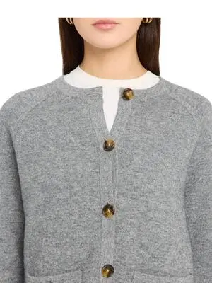 Veronica Beard Elwood Merino Wool-cashmere Cardigan - Medium Hea