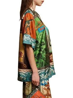 ALEMAIS Ace Silk Button-front Shirt - Multi