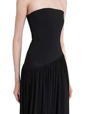 FERRAGAMO Strapless Drop-waist Bubble Evening Gown - Nero