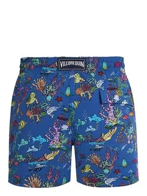 Vilebrequin Apos;s Stretch Aquarium-print Swim Trunks - Blue Multi