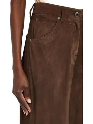 BRUNELLO CUCINELLI Suede Relaxed Straight-leg Pants