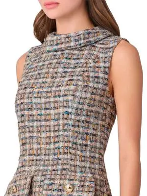 Shoshanna Charlotte Shimmer Tweed Mini Dress - Multi