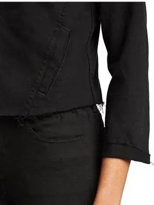 L & APOS;AGENCE Janelle Slim Raw-edge Denim Jacket - Saturated Black