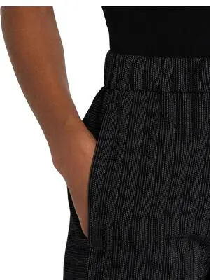Eileen Fisher Striped Lantern Ankle Pants - Blkwh