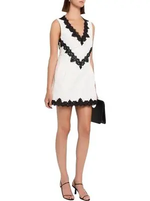 Simkhai Minna Lace-trim Mini Dress - Ivory Mult