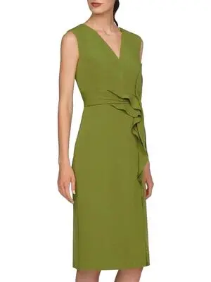 KAY UNGER Maya Ruffle Midi Dress - Soft Moss