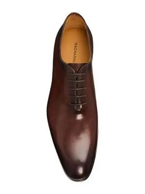 Magnanni Apos;s Leather Wholecut Oxfords - Tabaco