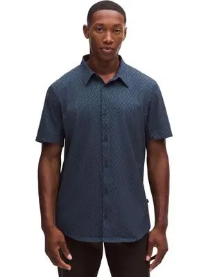 Lululemon Airing Easy Short-sleeve Shirt - Grid Drift Navy Multi