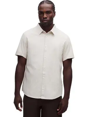 Lululemon Airing Easy Short-sleeve Shirt - Grid Drift White Multi