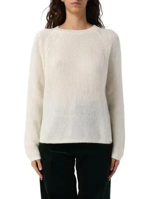 Herno Long-sleeved Crewneck Jumper In A Mohair And Wool Blend White