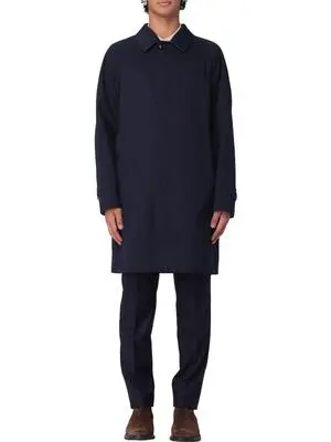 Burberry Knee-length Single-breasted Trench Coat In Cotton With Concealed Fastening - Blue
