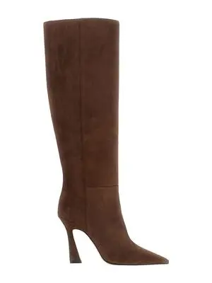 STUART WEITZMAN Suede Knee-high Boots With A Flared Heel