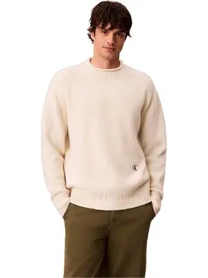 Calvin Klein Wool Relaxed Sweater - Antique White