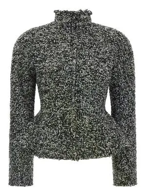 Alberta Ferretti Bouclé Peplum Jacket Black