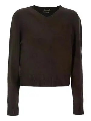 Almada Label Gaelle V-neck Knitted Sweater - Brown