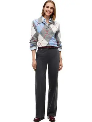 Tommy Hilfiger Pleated Stretch Twill Straight Leg Pant - Medium Grey Heather