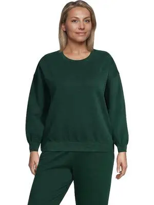 LANDS' END Plus Size Relaxed Serious Sweats Long Sleeve Crewneck Sweatshirt Pine