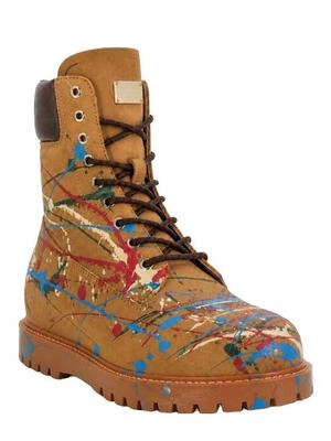 Philipp Plein Nubuck Boots Dripping Skull - Brown/multicolored