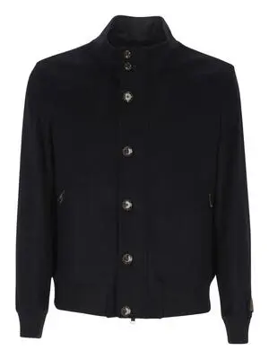 ONTHEBUND Button-up Bomber Jacket - Blue
