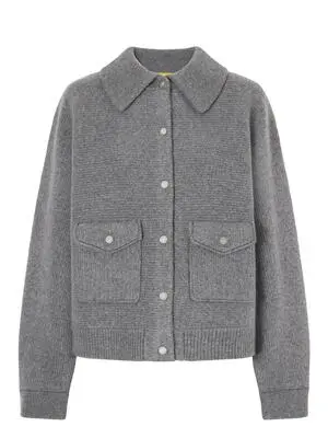Guest In Residence Rib-knitted Felted Wool And Cashmere-blend Jacket - Gray