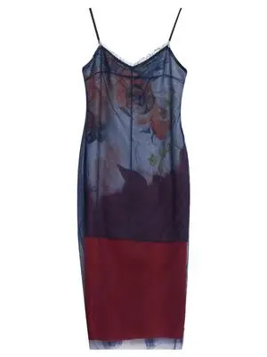 JASON WU Shadow Floral Layered Midi Dress - Plaster