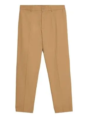 Moncler Cotton Leather-trim Straight Leg Trousers Amphora