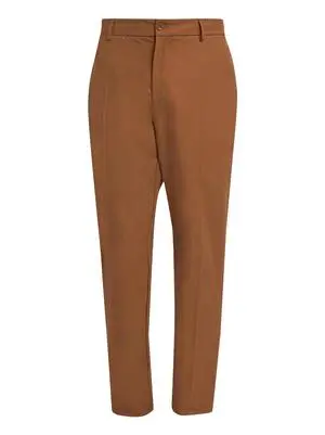 Moncler Cotton Leather-trim Straight Leg Trousers Cognac
