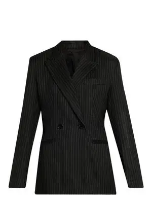 Isabel Marant Étoile Ranya Pinstripe Double-breasted Jacket - Black