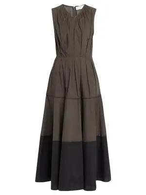 Proenza Schouler White Label Kailey Tiered Poplin Maxi Dress - Willow/black