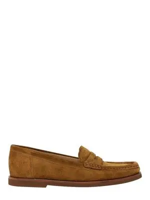 GIANVITO ROSSI Suede Penny Loafers Texas