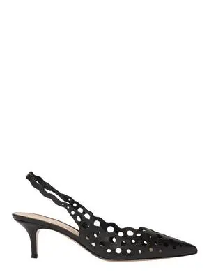GIANVITO ROSSI 55mm Perforated Nappa Leather Slingback Pumps - Black