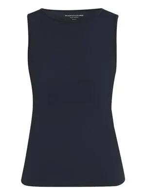 Majestic Filatures Bateau-neck Stretch Jersey Tank Top - Noir