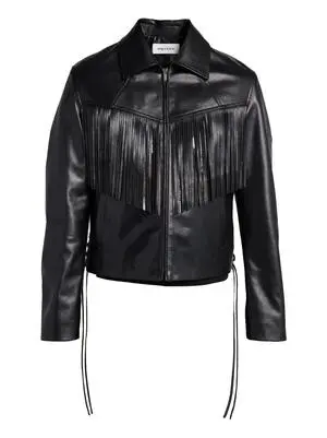 Alexander McQueen Western Fringe-trim Leather Jacket - Black