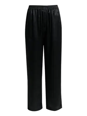 Saint Laurent Silk Straight-leg Crop Pajama Pants - Noir
